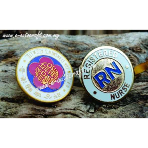 Collar Pin Gold Gloss 2D Etching CP/GG_01