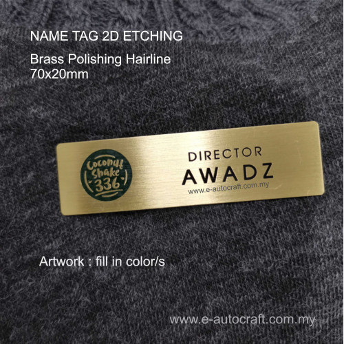 Name Tag Gold Gloss 2D Etching NT/GPH_01