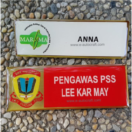 Name Tag Gold Gloss Full Color Printing NT/GG_01