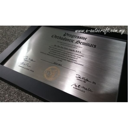 CUSTOMIZE PLAQUE 2D etching silver polishing hairline CP_2Da1